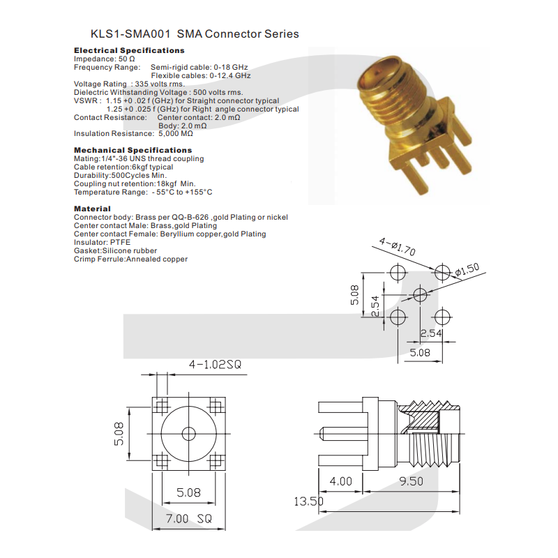 Conector SMA Hembra para PCB